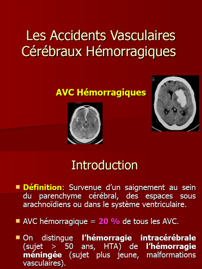 AVCH | PDF | Accident vasculaire cérébral | Médecine clinique