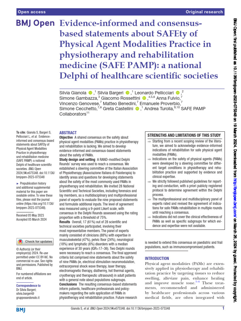 Safety of physical agents | PDF | Physical Therapy | Clinical Trial