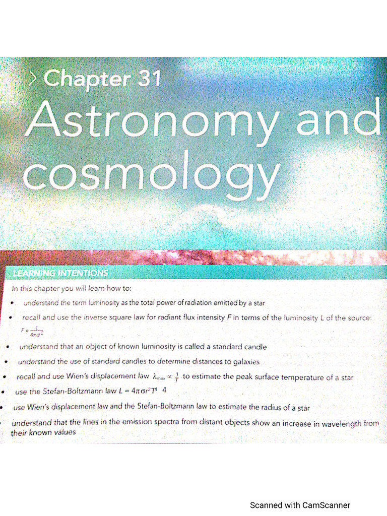 Chapter Astronomy and Cosmology | PDF
