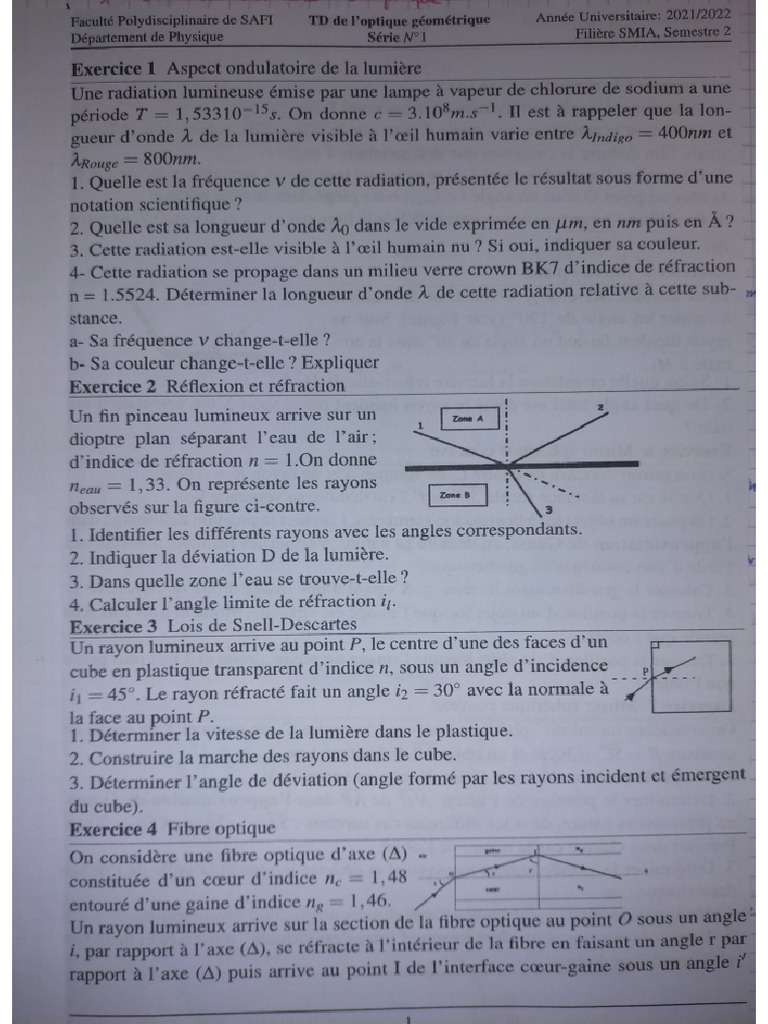 Correction TD Optique | PDF