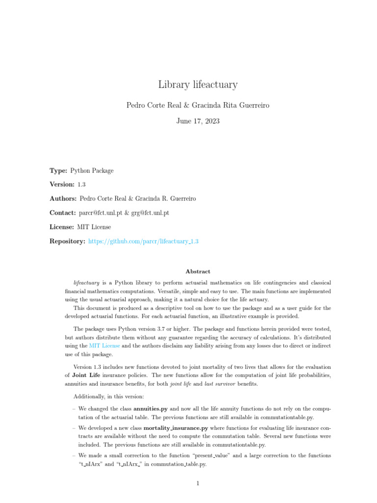 Python for Actuary | PDF | Function (Mathematics) | Insurance