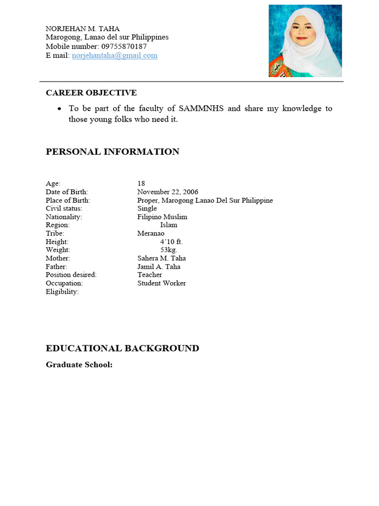 Norjehan Taha's Resume | PDF