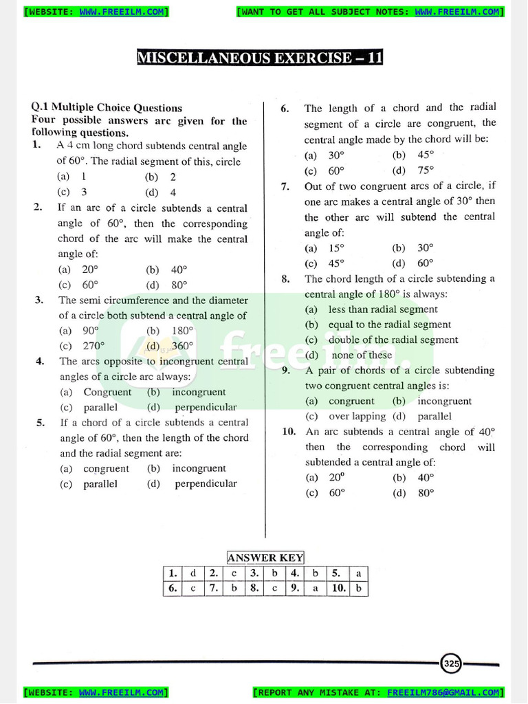 10th Maths Chap11 Rev Ex 11 | PDF