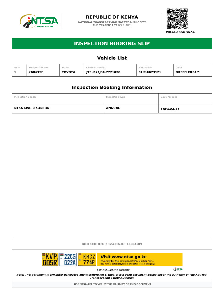 MVAI-236UB67A-Booking Slip | PDF