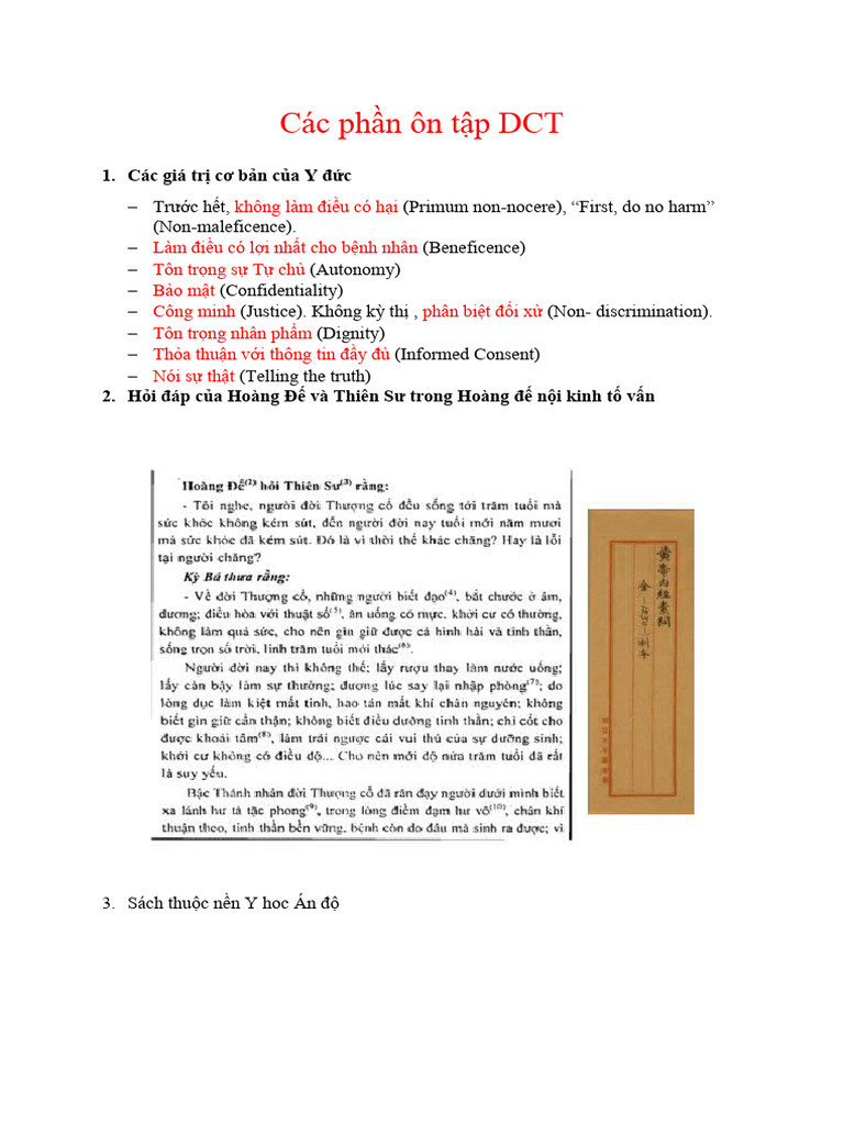 Các phần ôn tập DCT | PDF