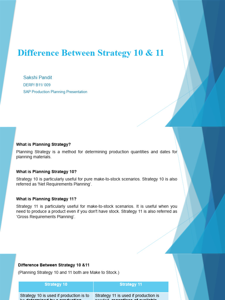 Difference Between Strategy 10 & 11 | PDF