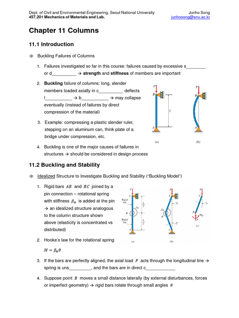 Chapter 11 - 1 | PDF | Buckling | Column
