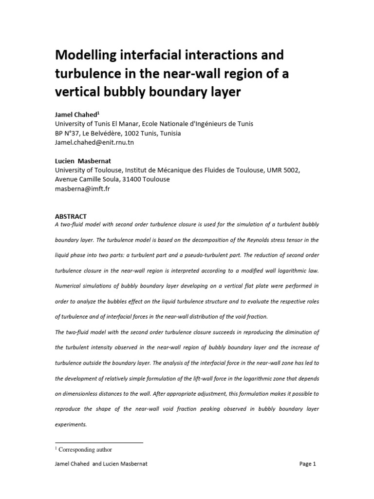 Modelling Interfacial Interactions and Turbulence in The Near-Wall Region of A Vertical Bubbly ...