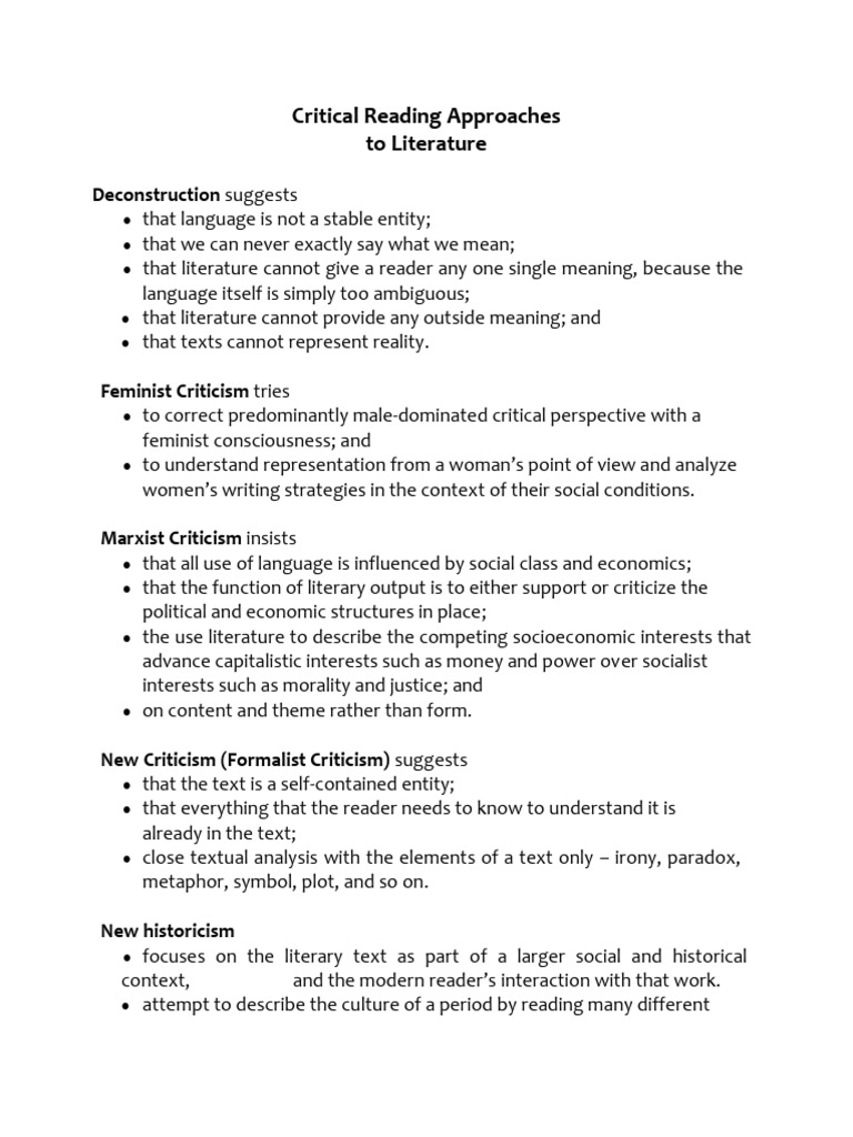 Critical Reading Approaches | PDF | Behavioural Sciences | Psychology