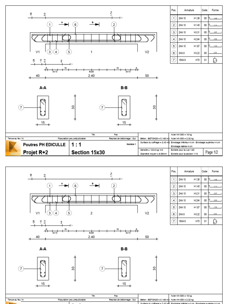 Plan de ferraillage poutre béton 3D | PDF | Matériaux | Éléments ...