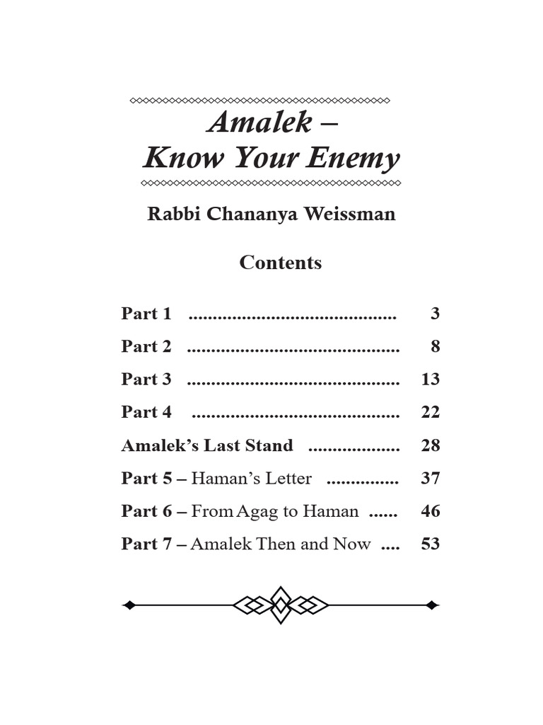 Amalek Booklet | PDF | Book Of Proverbs | Wisdom