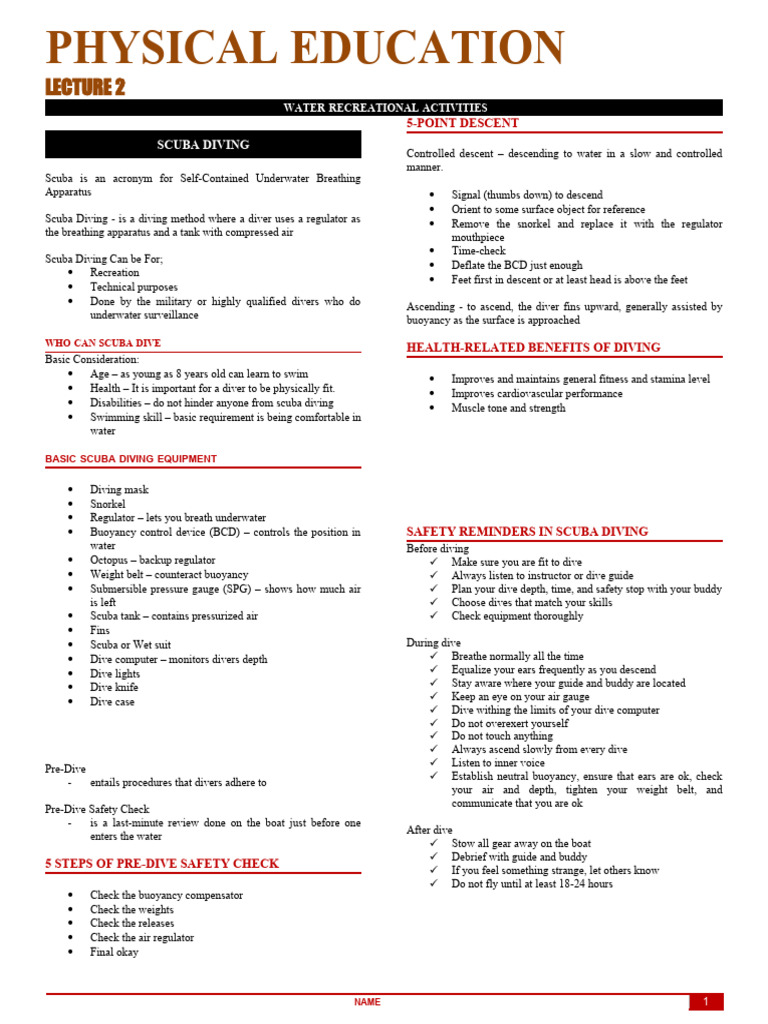 Scuba Diving Essentials and Safety Guide | PDF | Scuba Diving ...