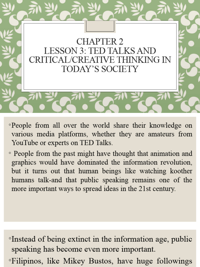 Purposive Chapter 2 Lesson 3 | PDF | Knowledge | Public Speaking