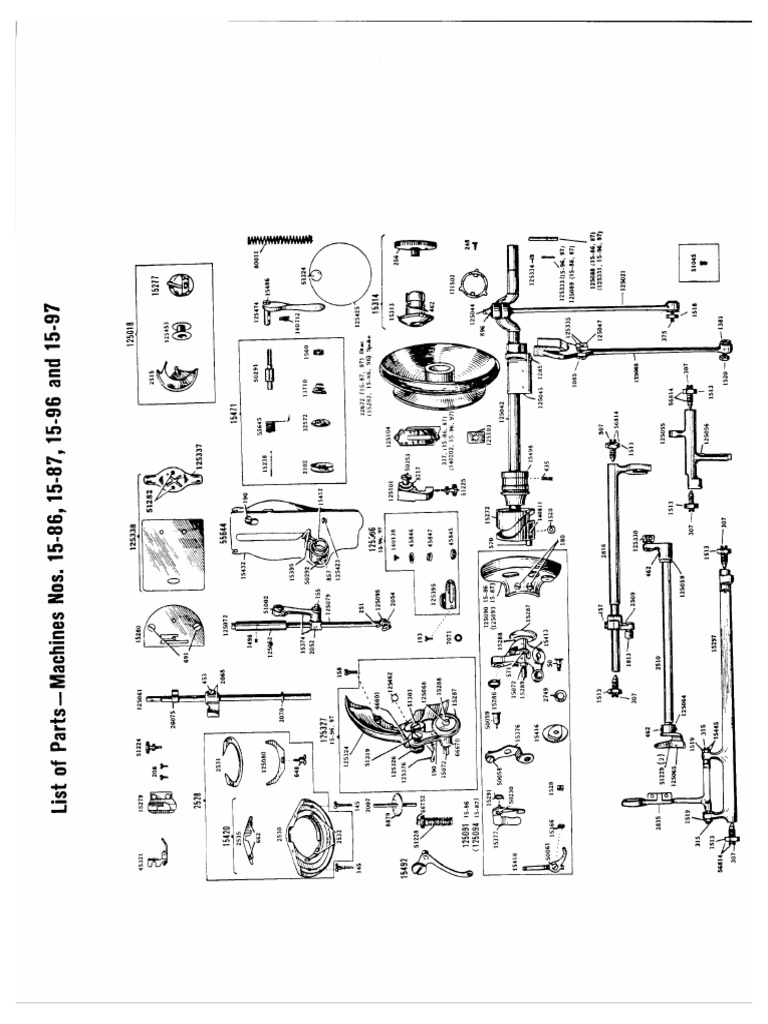 Singer 15 Exploded Diagram Sewing Machine Service Manual | PDF