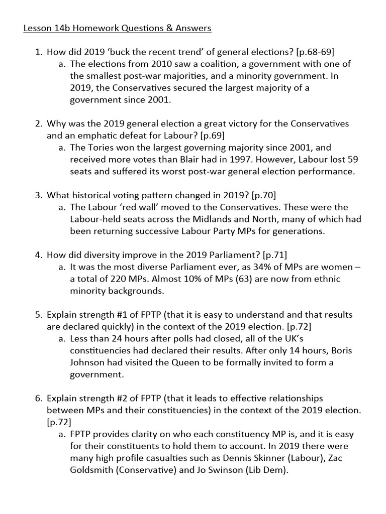 14b Chapter 9 2020 Update Book Questions | PDF | Conservative Party (Uk ...