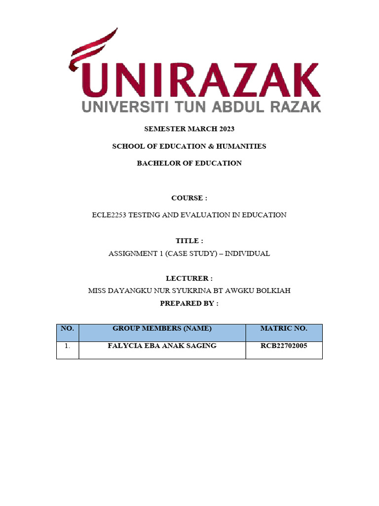 Assignment 1 (Case Study) - Individual | PDF | Quantitative Research | Qualitative Research