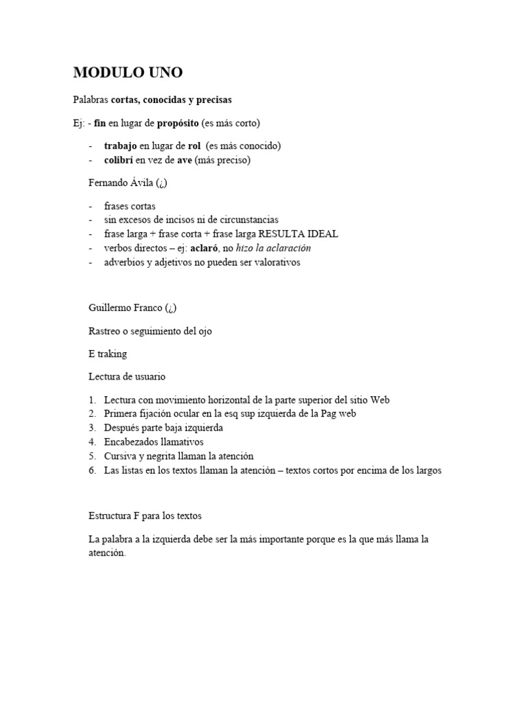 Modulo Uno | Descargar gratis PDF | Hipertexto | Usabilidad