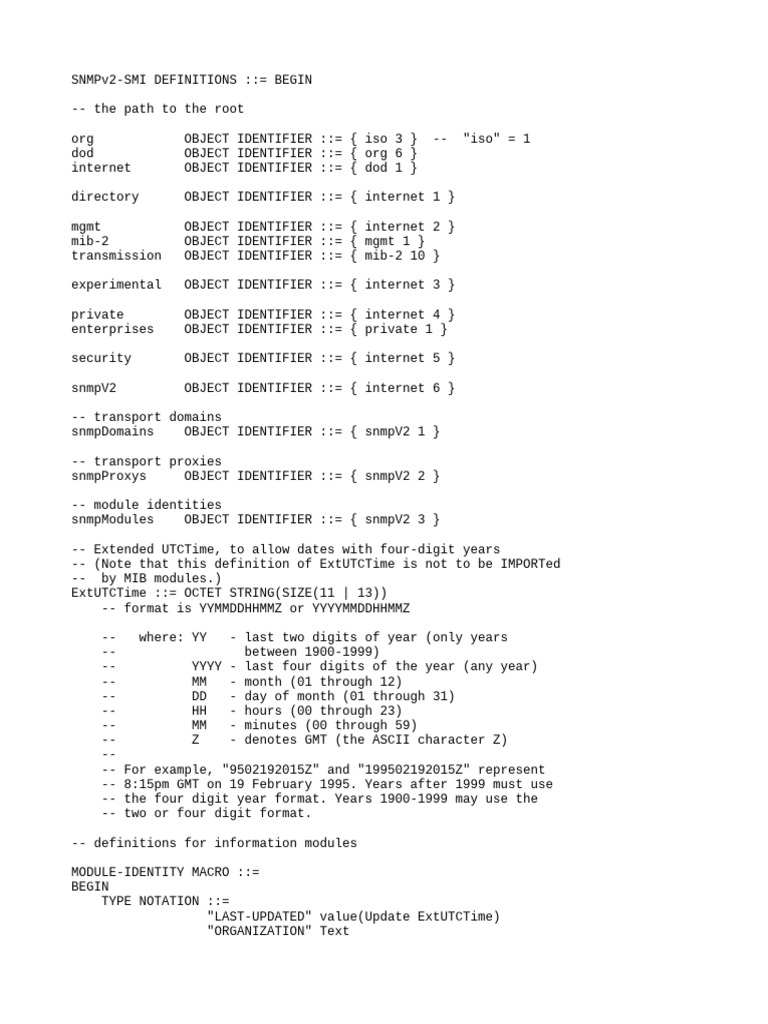 Snmpv2 Smi Pdf Integer Computer Science String Computer Science 