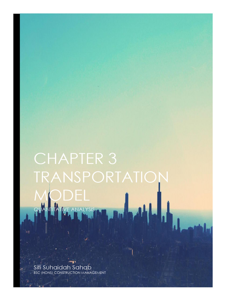 Chapter 3 Transportation | PDF | Mathematical Optimization | Applied Mathematics