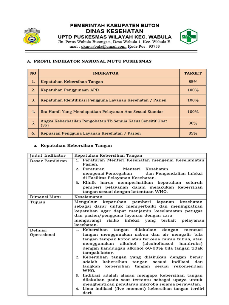 5.1.2 A. PROFIL INDIKATOR MUTU PKM WABULA | PDF | Kesehatan Holistik | Sains & Matematika