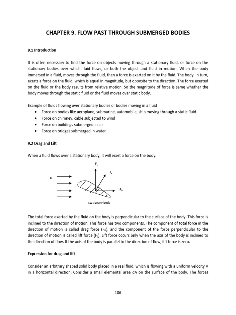 Flow Dynamics of Submerged Bodies | PDF | Lift (Force) | Drag (Physics)