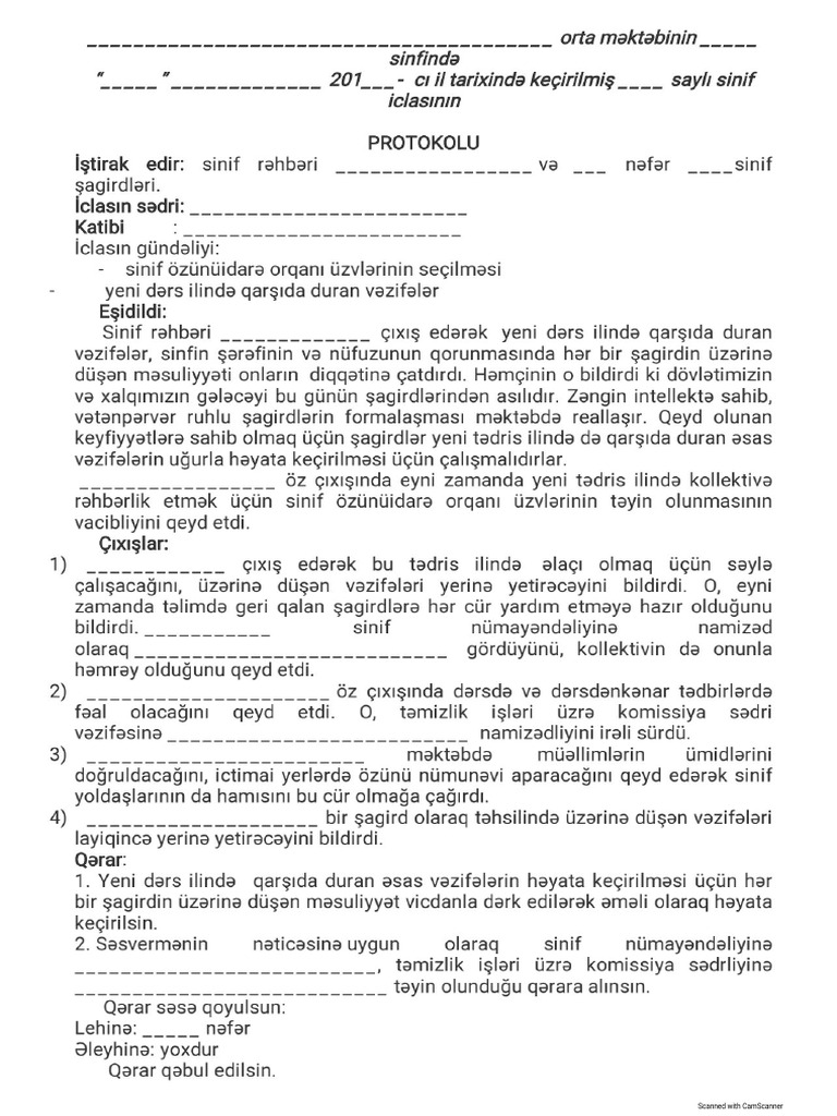 Sinif - İclası - Protokolu | PDF