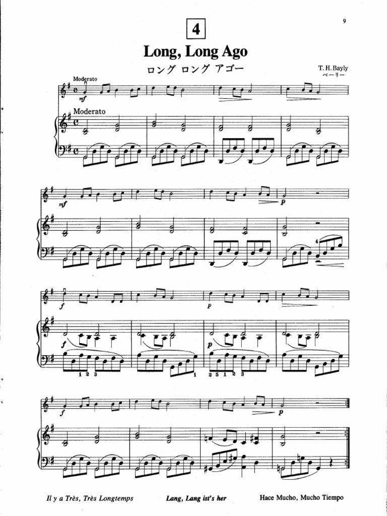 Long Long Ago Piano | PDF