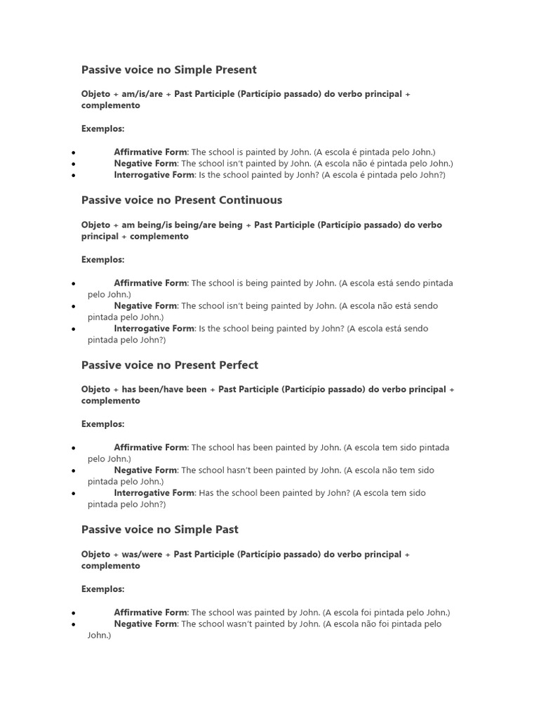 Passive Voice No Simple Present | PDF | Verb | Syntax