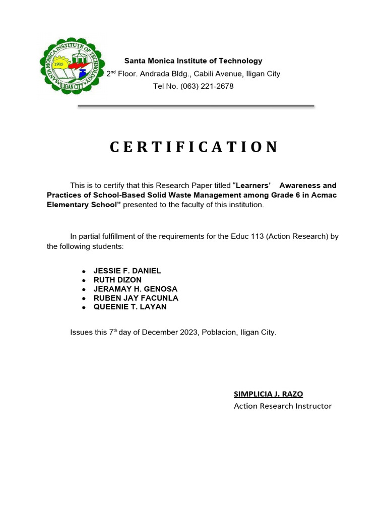 Research Certificates | PDF