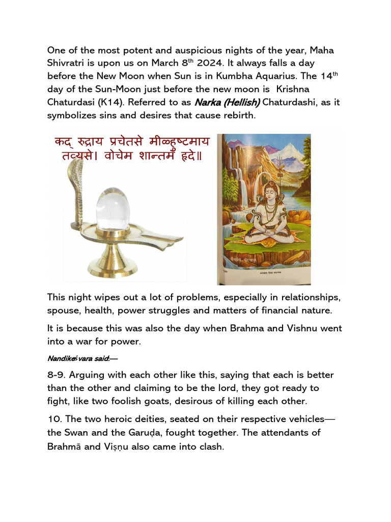 Maha Shiva Purana Ratri | PDF | Shiva | Vishnu