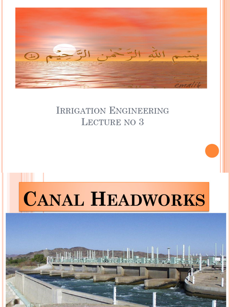 Lecture-3 Canal Headworks | PDF | River | Water