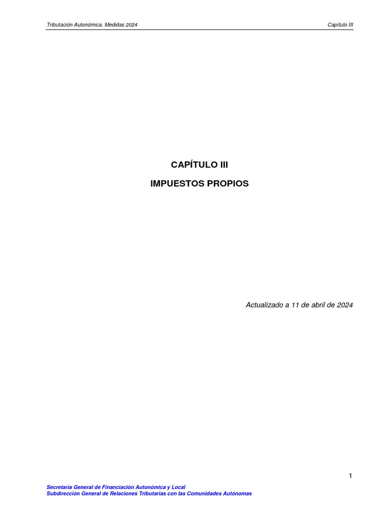 Impuestos Propios Detallados en El Informe de Tributación Autonómica ...