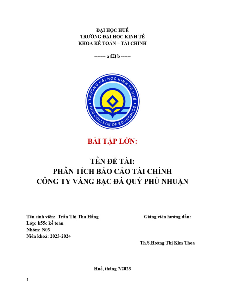 Phân Tích BCTC | PDF