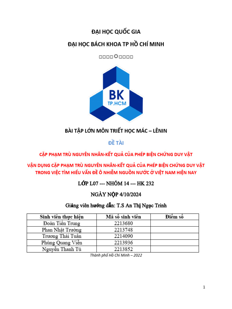 L P l07 - Nhóm 14 - BTL THML - HK 232 | PDF