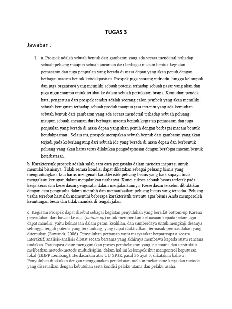 TUGAS 3 Administrasi Penyuluhan Pertanian | PDF | Karier & Perkembangan