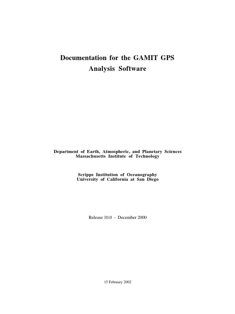 GAMIT GPS Analysis Software Guide | PDF