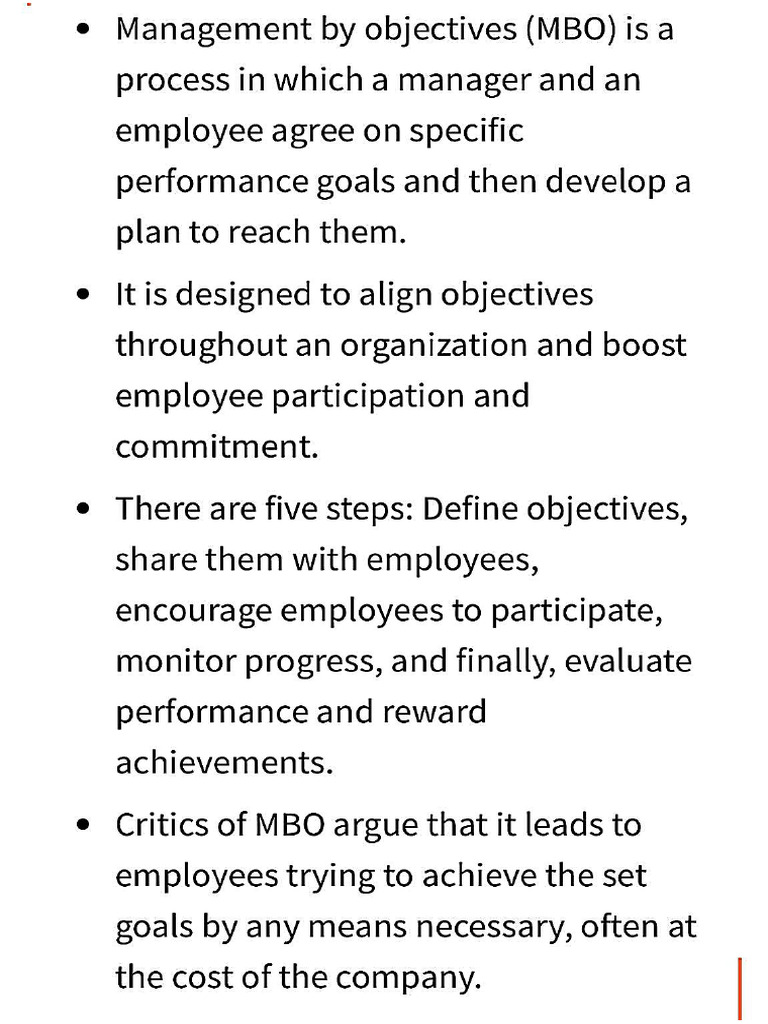 Topic - Approaches MBO (Management by Objective) | PDF