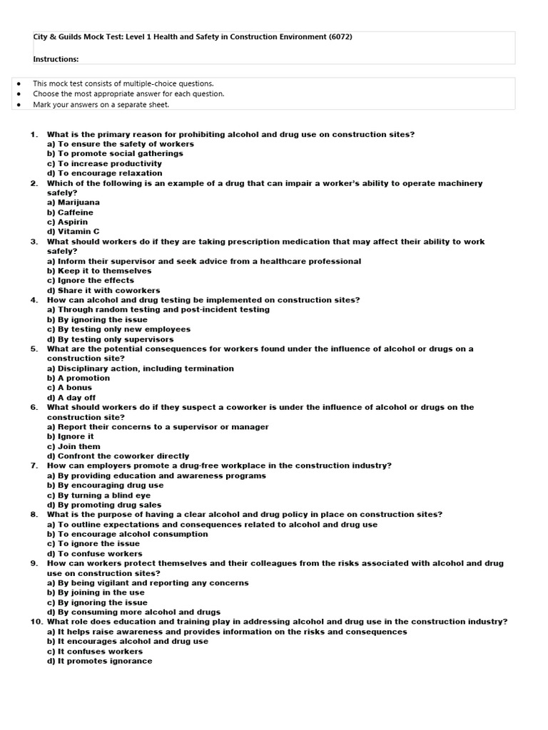 Mock 10 Alcohol | PDF | Drugs | Recreational Drug Use