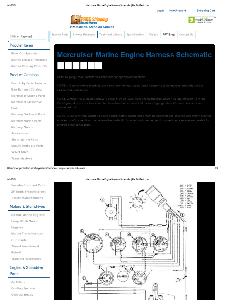 Mercruiser Marine Engine Harness Schematic - PerfProTech | PDF ...