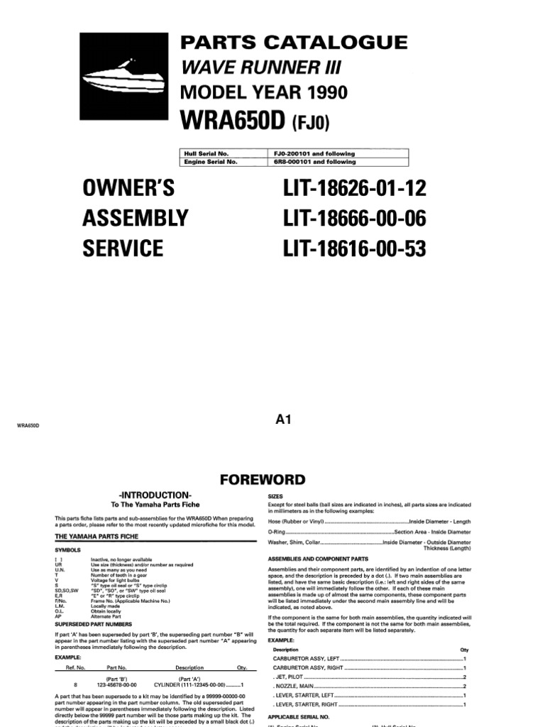 1990 Waverunner III Wra650d | PDF | Screw | Washer (Hardware)