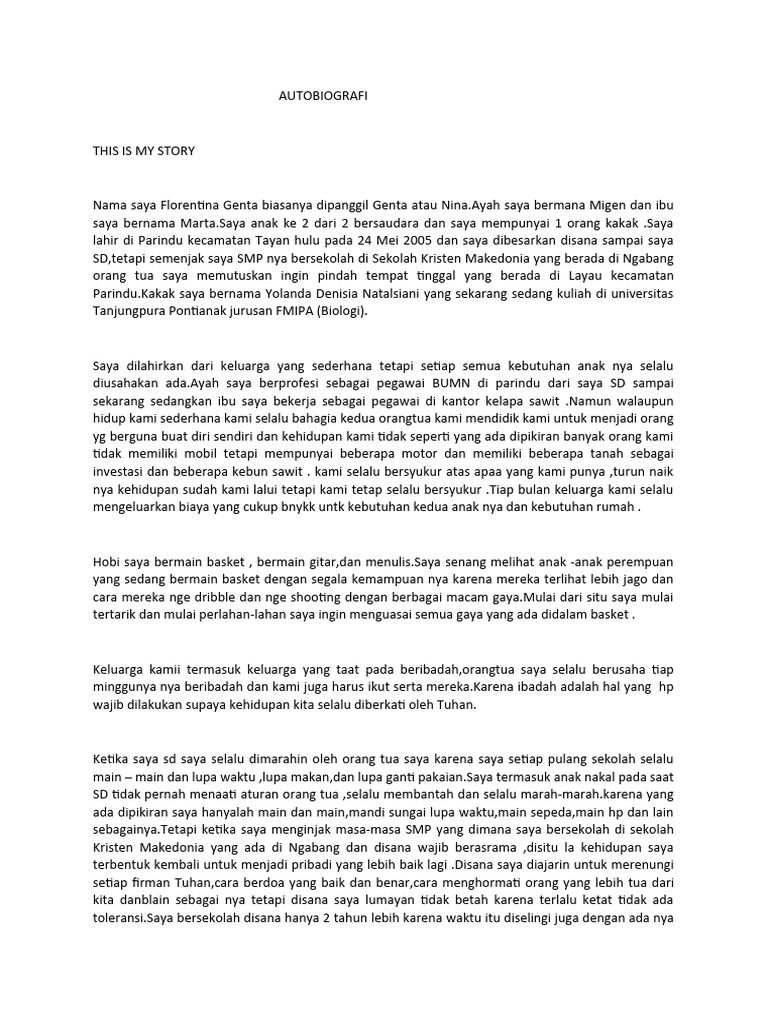 Autobiografi Florentina Genta | PDF