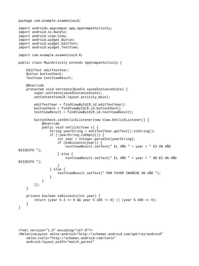Examenandroid | PDF | Android (Operating System) | Software Examenandroid | PDF | Android (Operating System) | Software