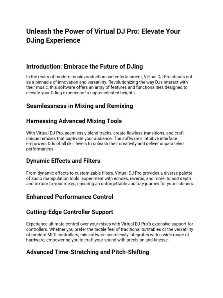 Elevate DJing with Virtual DJ Pro | PDF | Disc Jockey