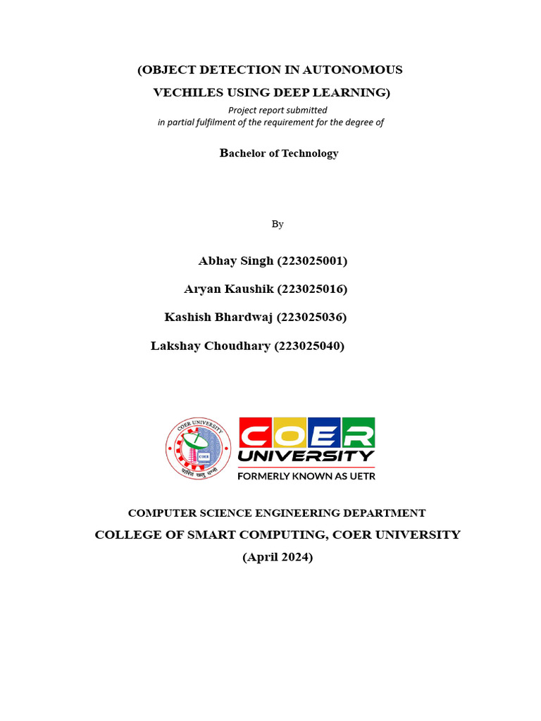 Autonomous Vehicle Object Detection | PDF | Deep Learning | Computing