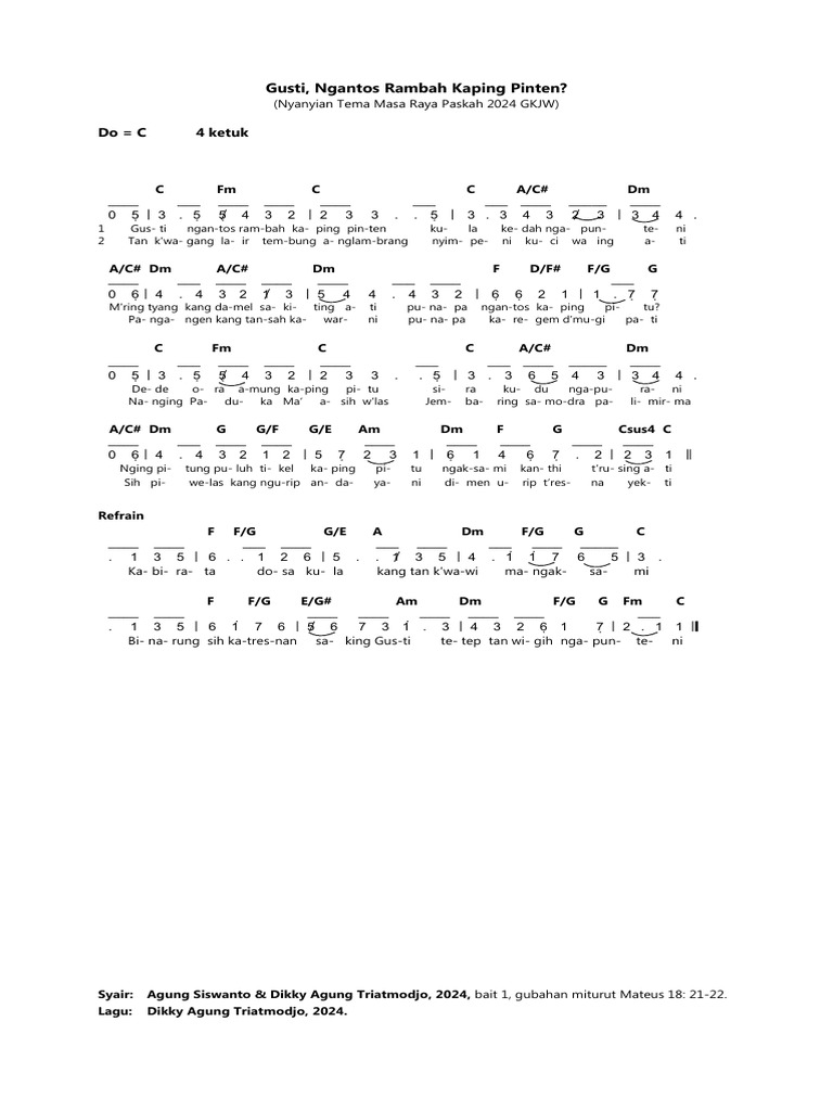 GUSTI, Ngantos Rambah Kaping Pinten | PDF