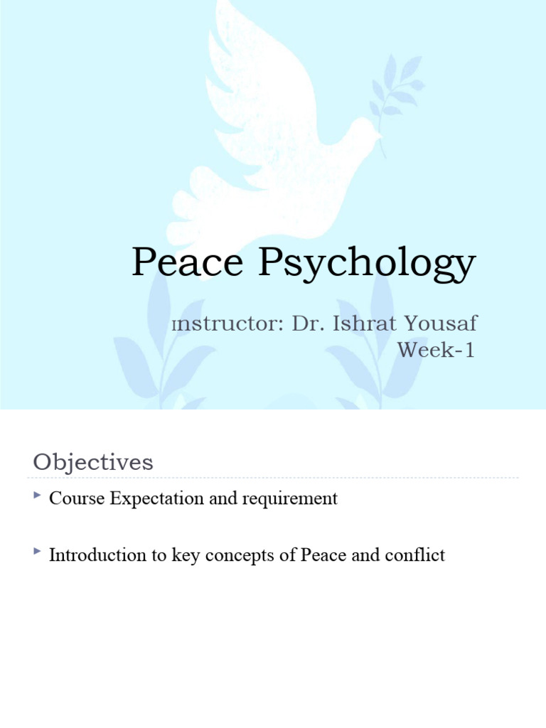 Week-1 Lec 1 2 | PDF | Peace | Psychology