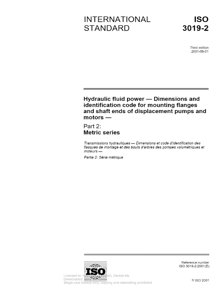 ISO 3019-2 - Pump Flange Dimensions - Metric Series | PDF