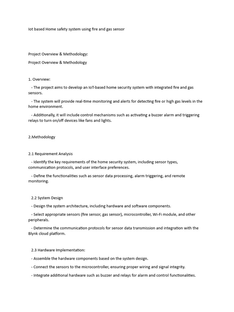 IoT Home Safety System with Sensors | PDF | Security Alarm | Power Supply