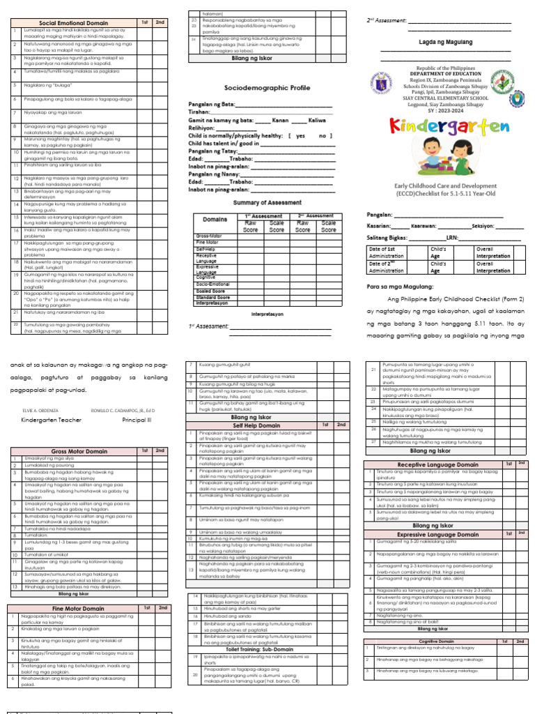 Eccd Checklist Filipino | PDF