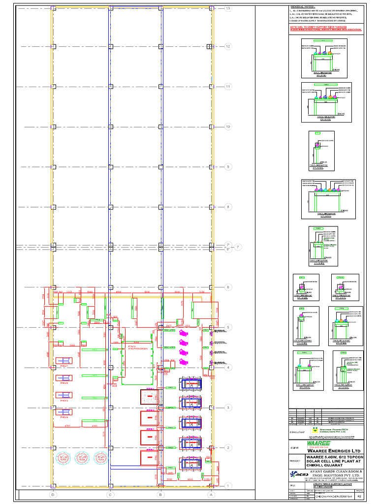 R2 - UTILITY BLOCK PIPING SUPPORT LAYOUT OF FIRST FLOOR - 29.04.2024 | PDF